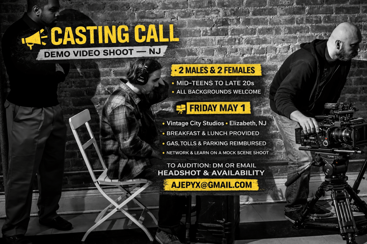CASTING CALL – DEMO VIDEO SHOOT (NJ) – The Official AJ Epyx Productions ...